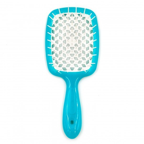 Расческа Janeke superbrush голубая с белыми зубьями большая